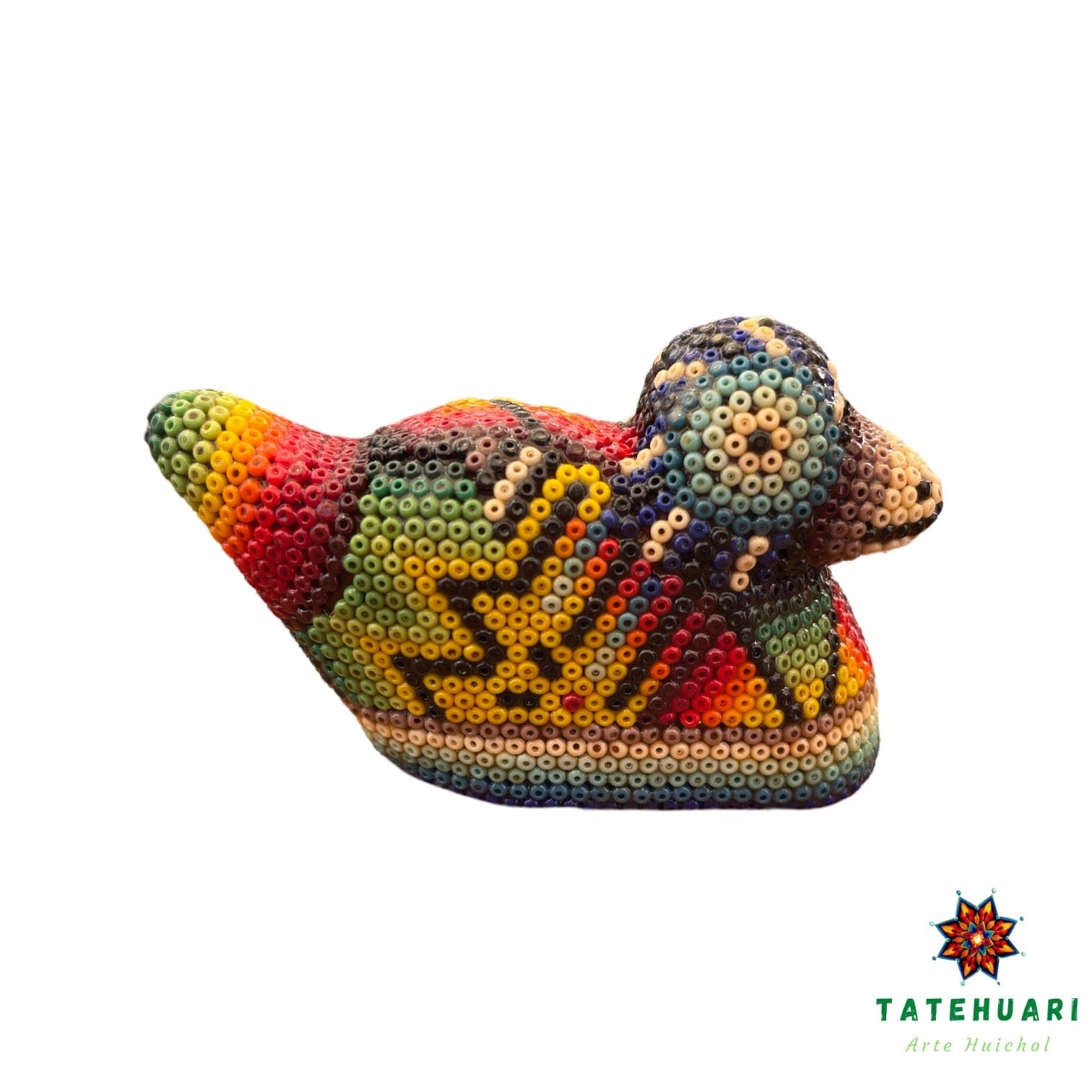 Pato forrado con chaquiras – TATEHUARI, arte huichol